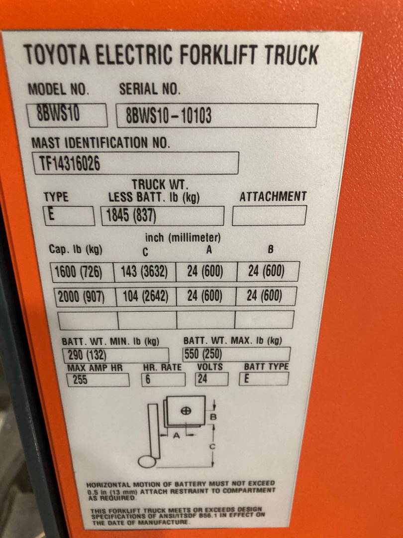 2019 Toyota 8BWS10 For Sale In Garland, Texas | UsedEquipmentHub.com